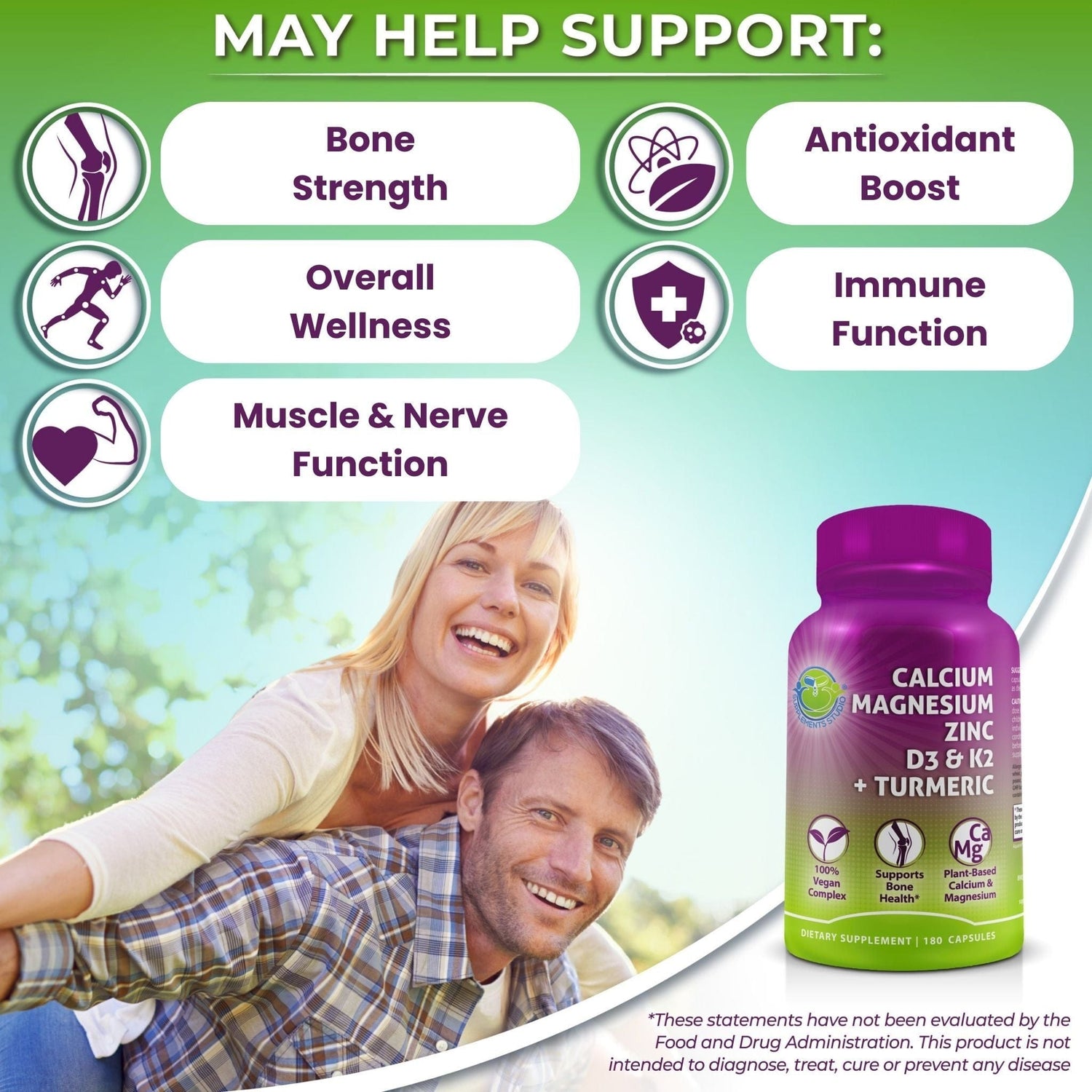 Plant-Based Calcium 500mg | Vegan Bone Strength Supplement