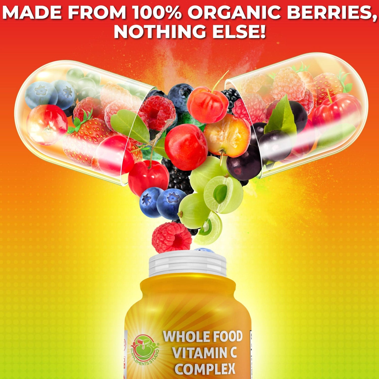 Organic Whole Food Vitamin C Complex - 675 mg Vitamin C per Serving